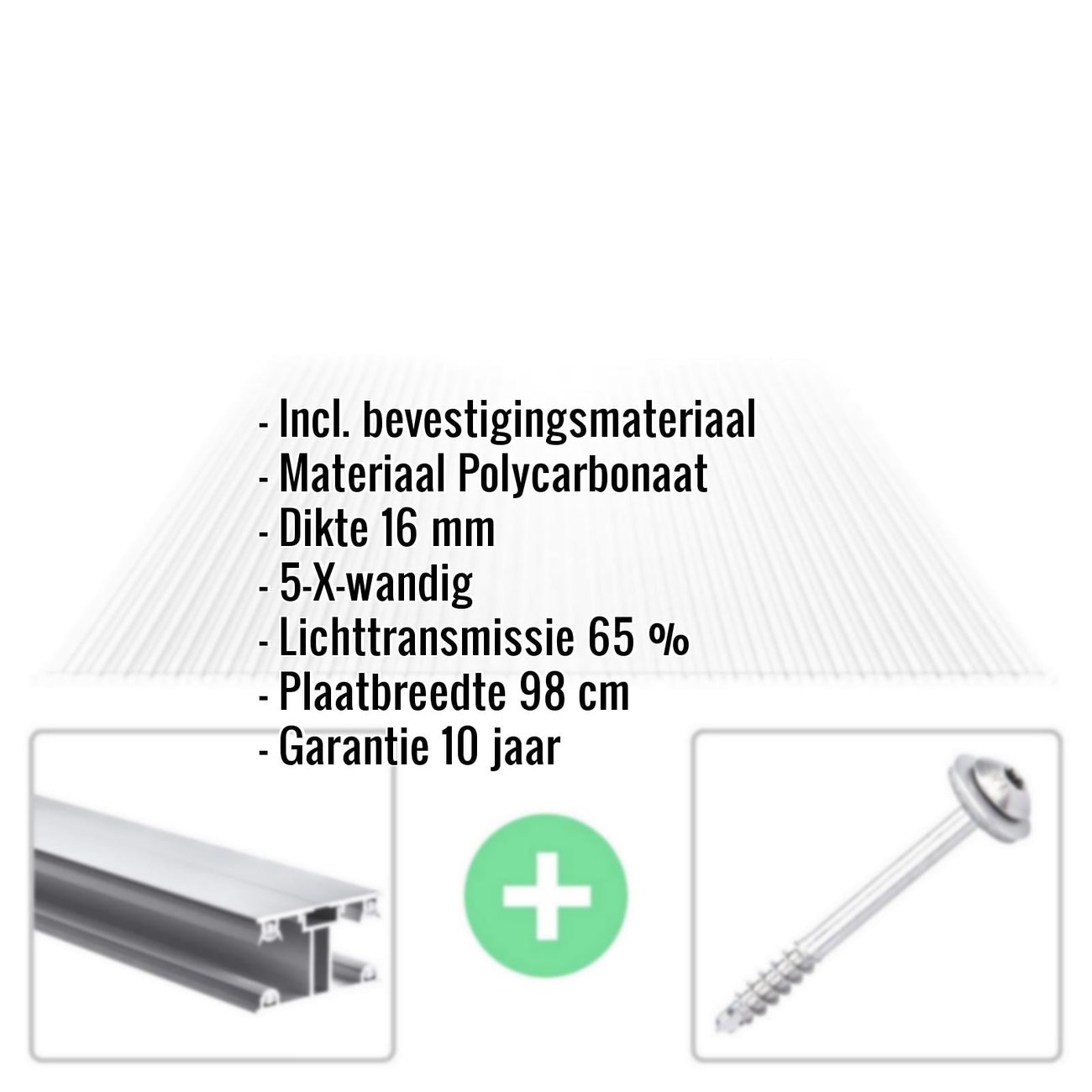 Polycarbonaat kanaalplaat | 16 mm | Profiel ECO | Voordeelpakket ...