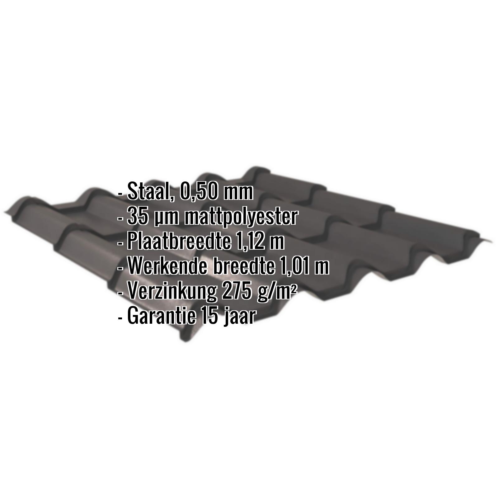 Dakpanplaat EUROPA Staal 0,50 mm | 35 µm Mattpolyester | 23 - Donkergrijs