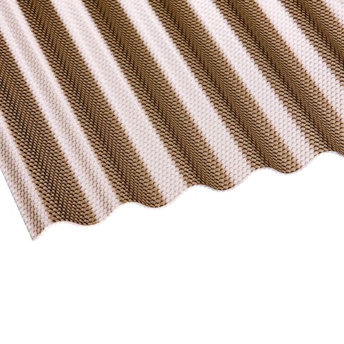 Acrylaat golfplaat | 76/18 | 3,00 mm | Brons | Honingraatstructuur | 6 ...