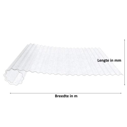 Polyester golfplaat op rol | 76/18 | 0,80 mm | Naturel | 1,00 m | HMG